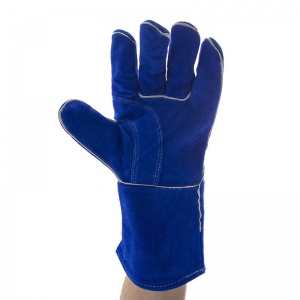 Premium Blue Welder Gauntlets WGB - SafetyGloves.co.uk